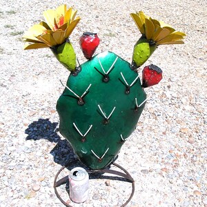 X LARGE Metal Art Barrel Cactus Sculpture With THORNS Junk - Etsy