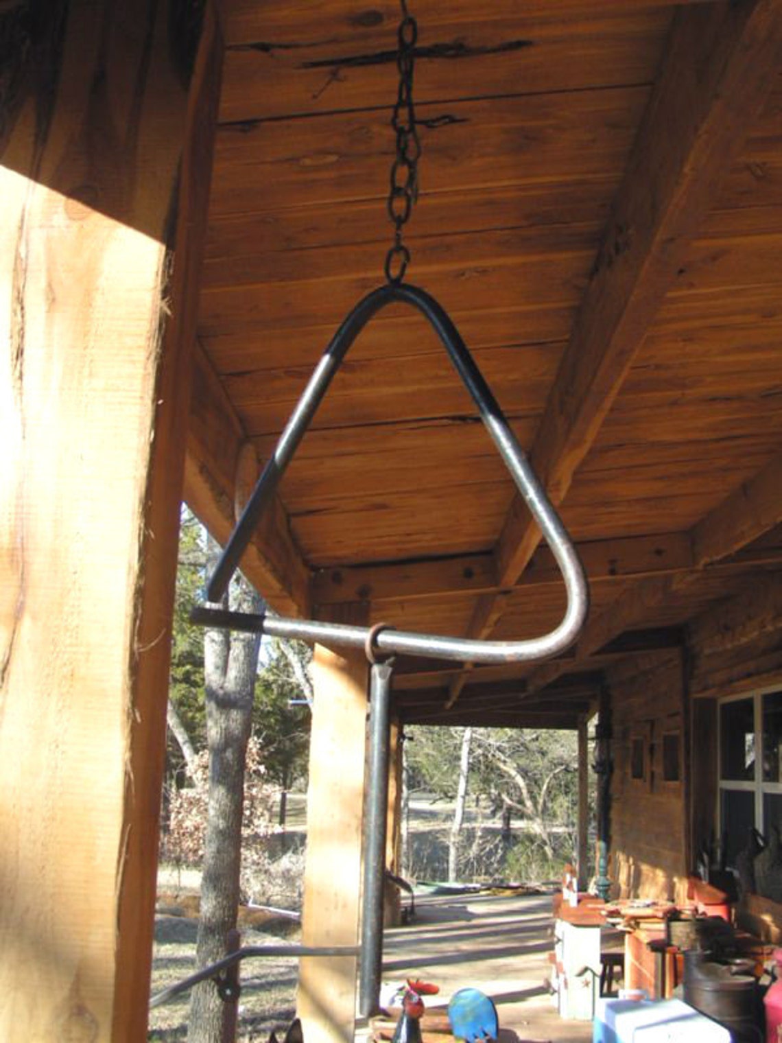 IRON Cowboy Western DINNER TRIANGLE Calling Bell Ringer Et - Etsy