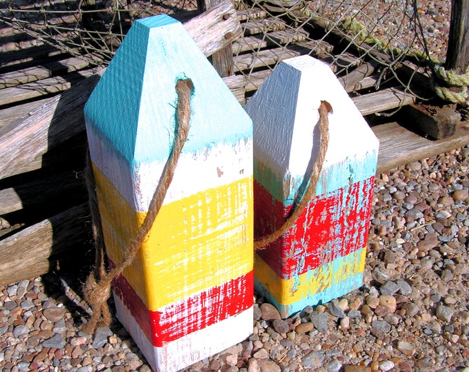 2 Lobster Buoys, Nautical Decor, Wooden Decorative Buoys, Fishing Buoys ...
