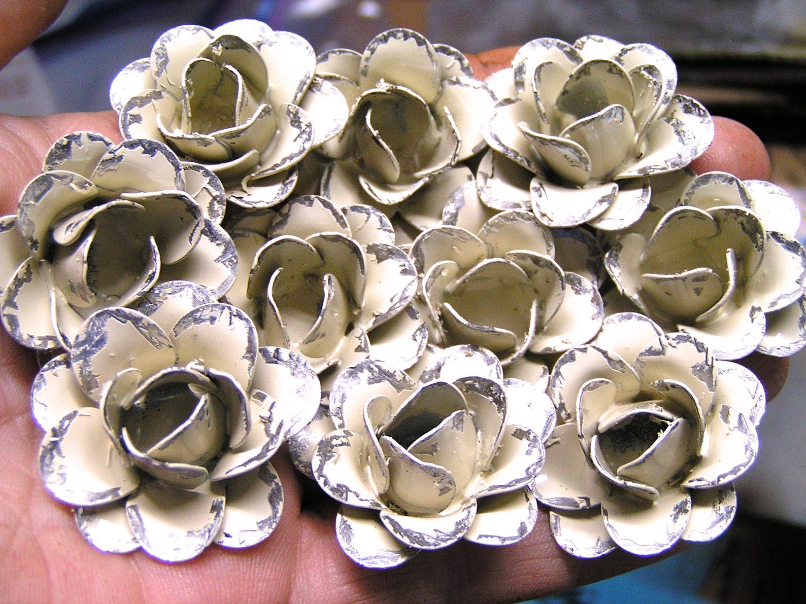 TEN Small Metal Rose Flowers for Accents Embellishments - Etsy