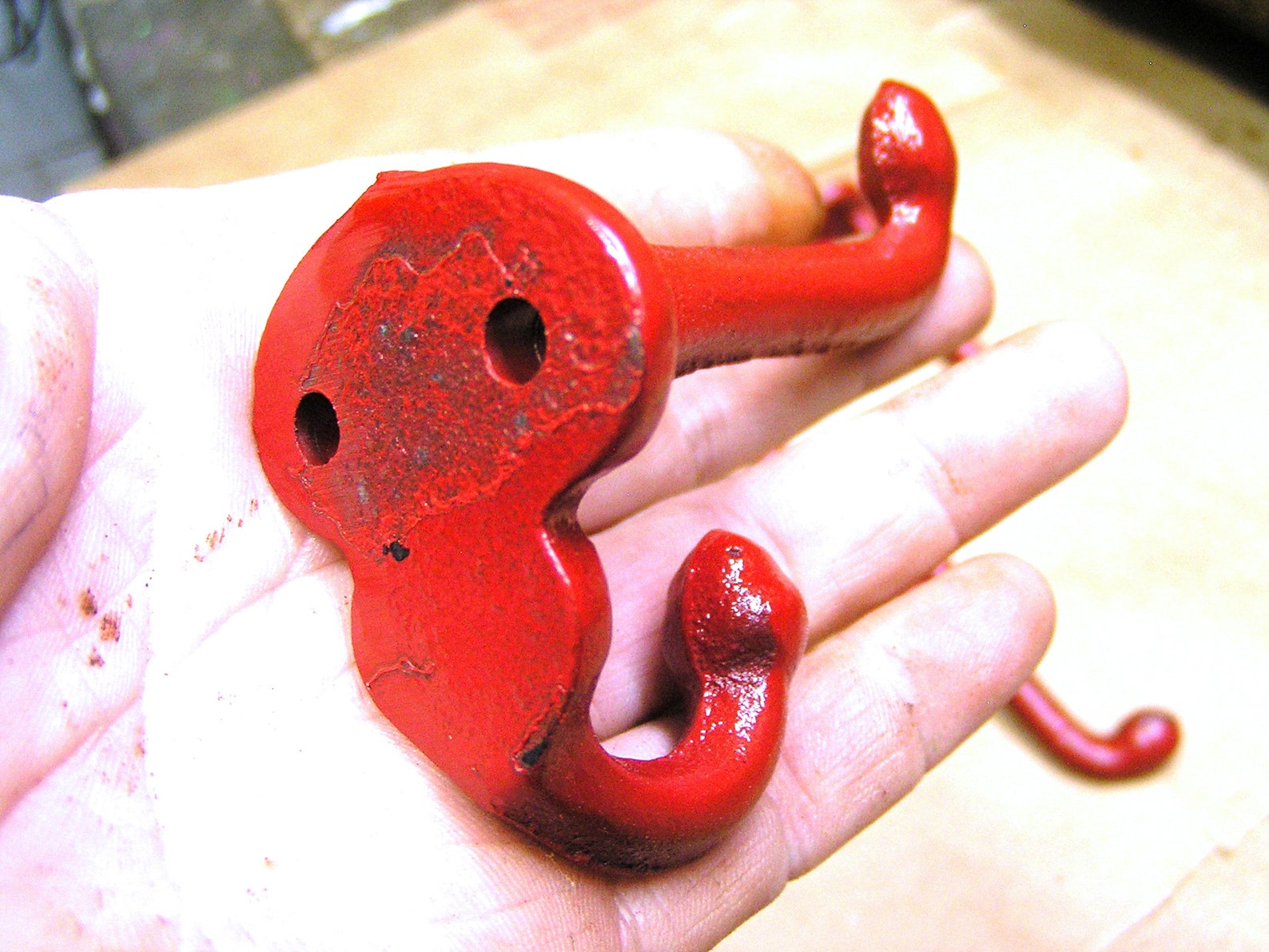 TWO Cast Iron RED Wall Hooks - Etsy