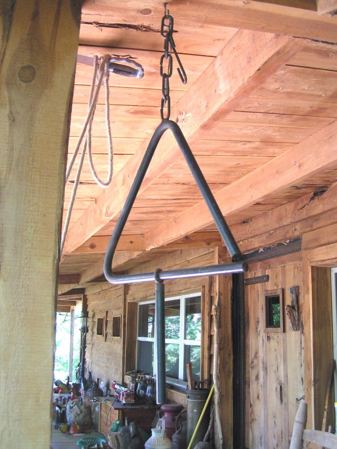 IRON Cowboy Western DINNER TRIANGLE Calling Bell With Ringer - Etsy