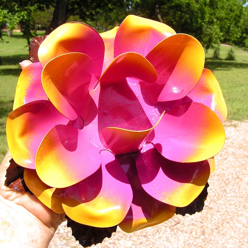 Pink Metal Flowers - Etsy