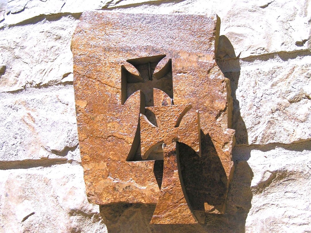 Rock Wall Cross, Carved Flagstone, Indoor Outdoor, Southwest Decor 044 ...