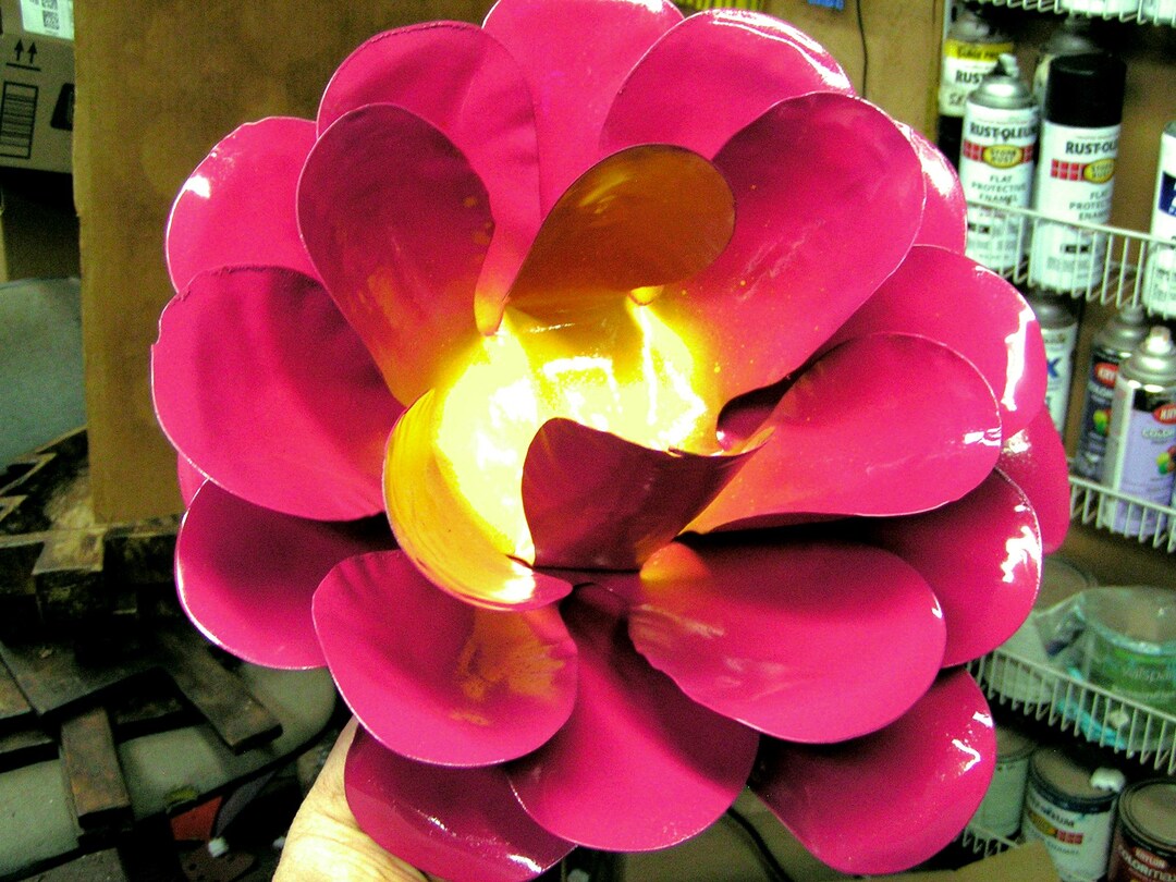Giant Metal PINK Rose Flower for Accents, Embellishments, Crafting, Art ...
