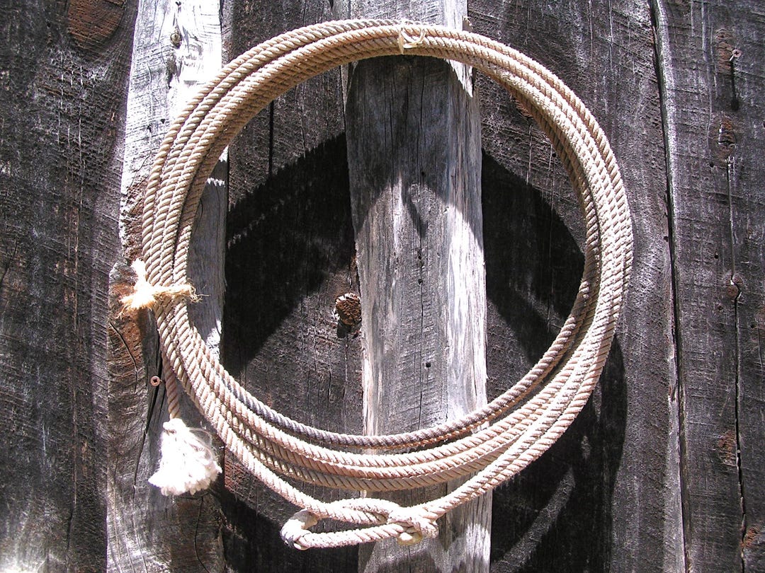 Vintage Old "retired" Cowboy Lariat Lasso Rope Western Wall Hang Decor ...