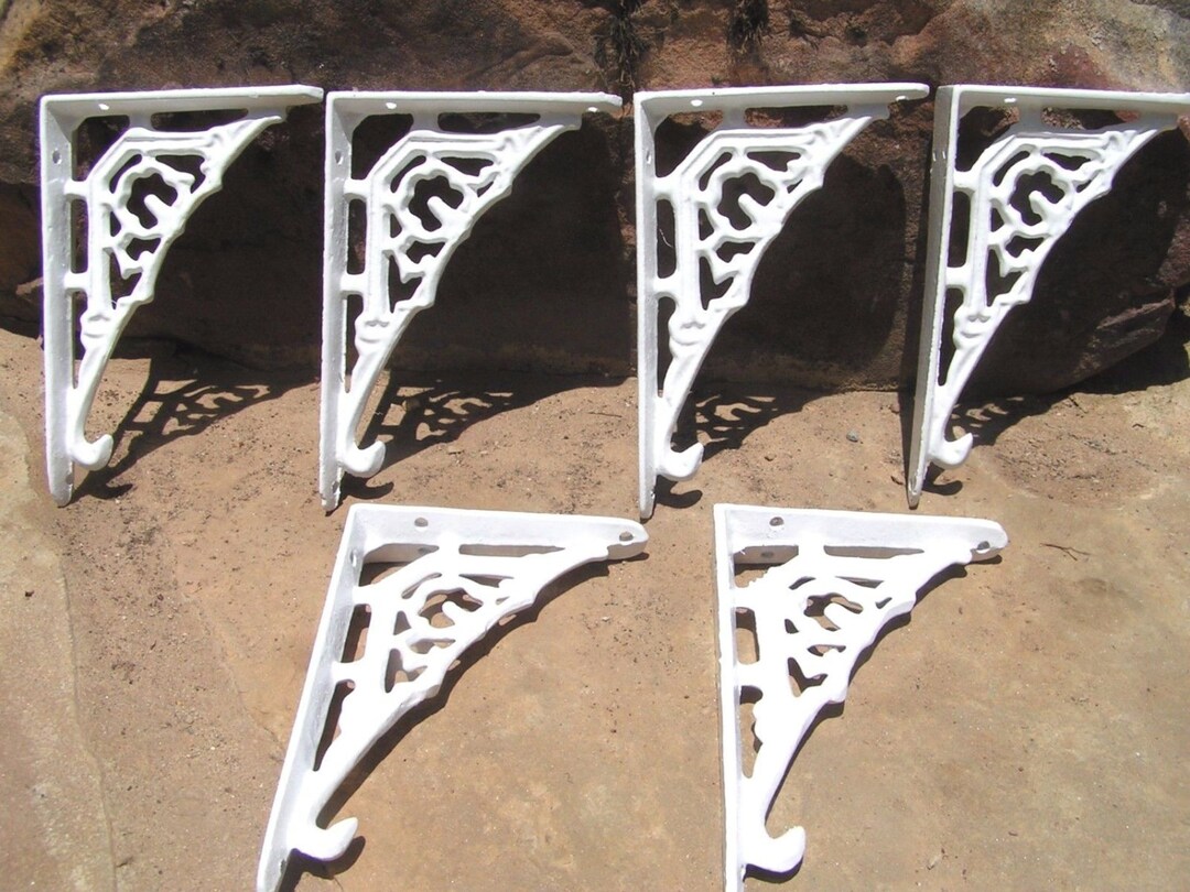 SIX Cast Iron WHITE Braces Tiny Small Metal Brackets, Corbels - Etsy