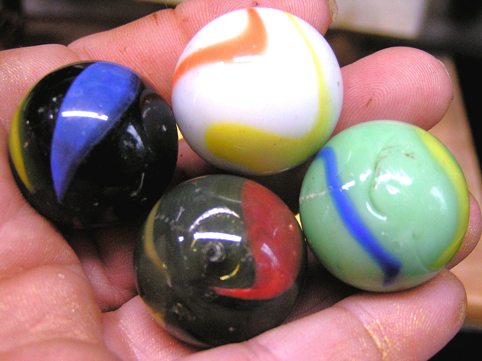 8 LARGE Glass Marbles New Old Stock Set J - Etsy