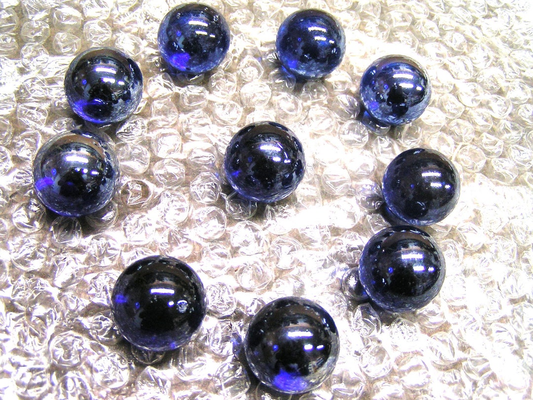 10 LARGE Glass Blue Marbles - Etsy