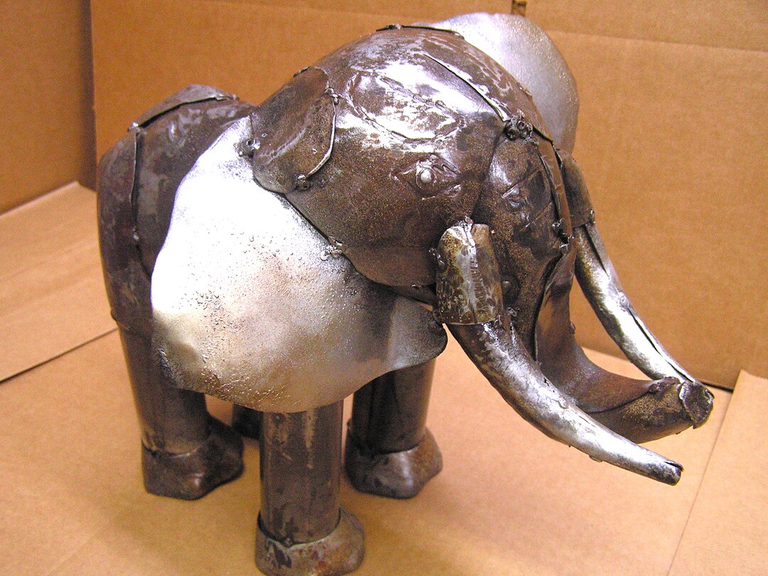 Metal Art Elephant Sculpture, Junk Iron Art, #7 - Etsy