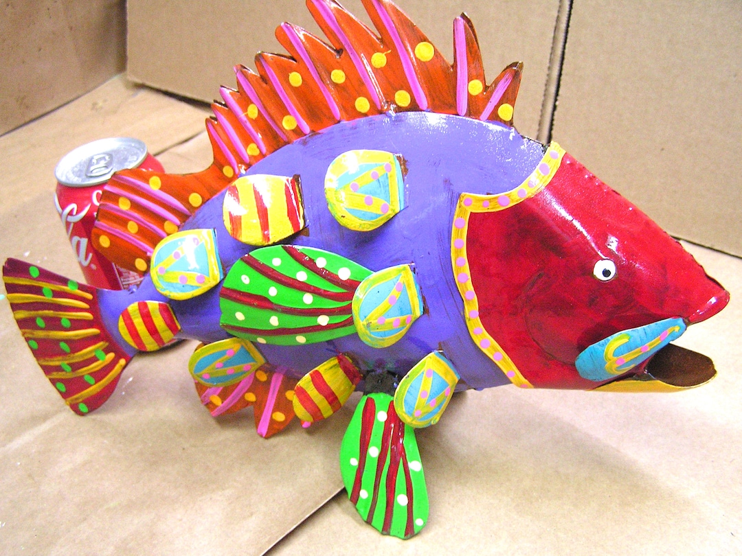 Metal Garden Art Fish Sculpture, HAND Painted and Sealed Yard Art - Etsy