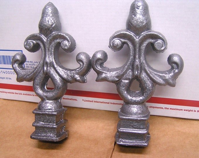 TWO Cast Iron Finials Architectural Antique Pewter Colored Finish - Etsy
