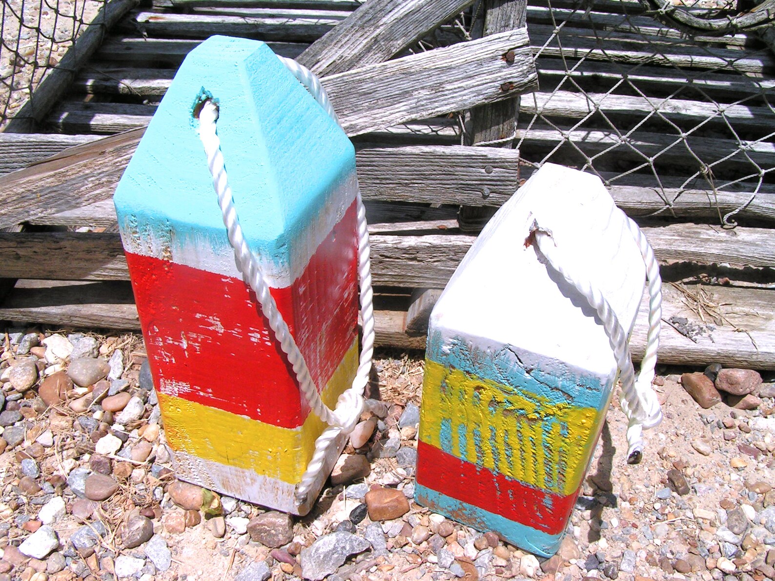 2 Lobster Buoys Nautical Decor Wooden Decorative Buoys - Etsy