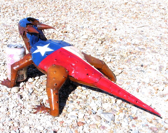 GIANT Metal Art Texas Horney Toad, Junk Iron Art Frog, HAND Painted ...
