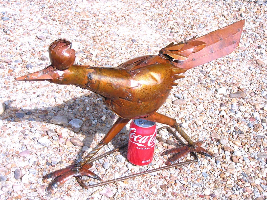 LARGE Metal Art Roadrunner Bird Junk Iron - Etsy