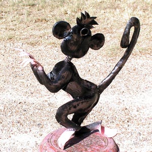 Metal Art Hanging Monkey Sculpture - Etsy