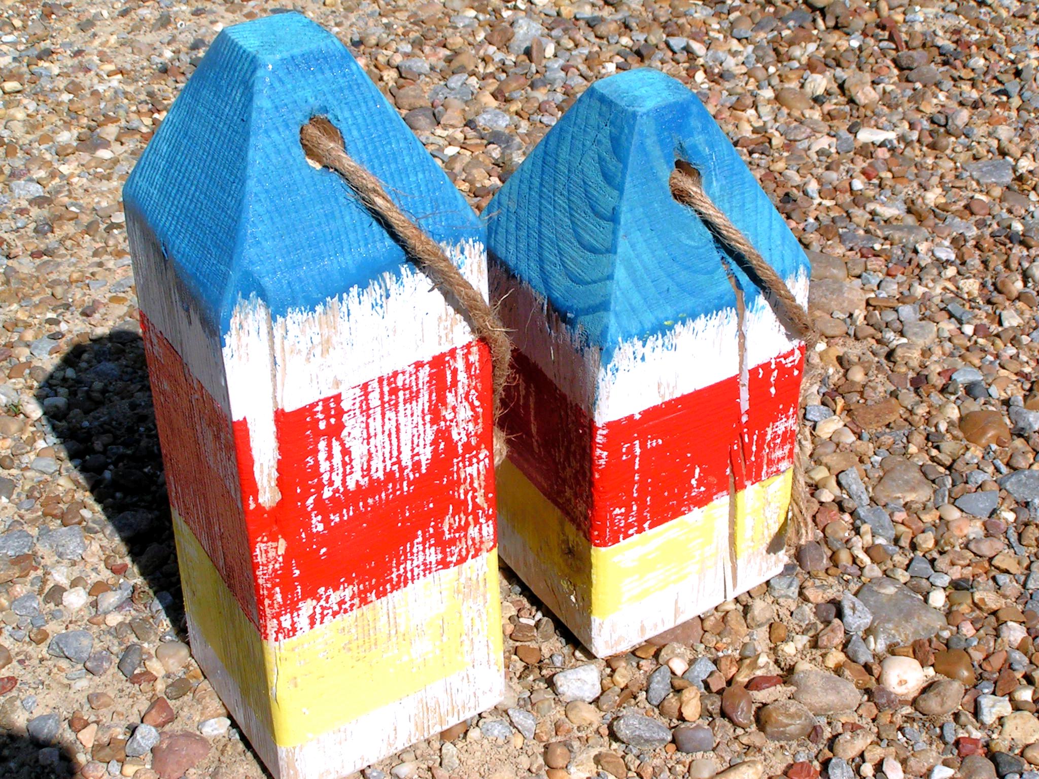 Wood Lobster Buoys, Nautical Decor, Wooden Decorative Buoys, Fishing ...