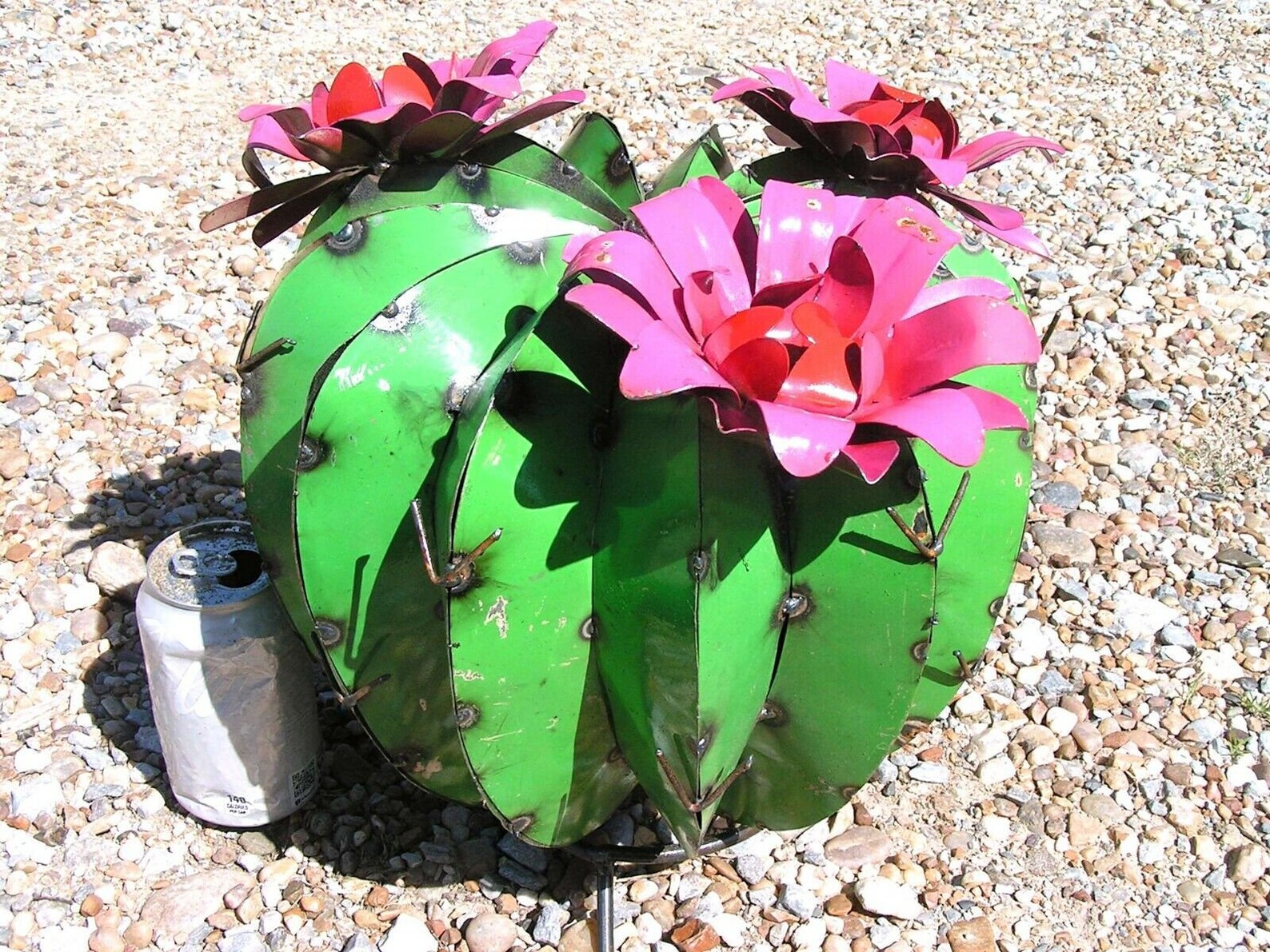 LARGE Metal Art FAT Barrel Cactus Sculpture Junk Iron Garden - Etsy