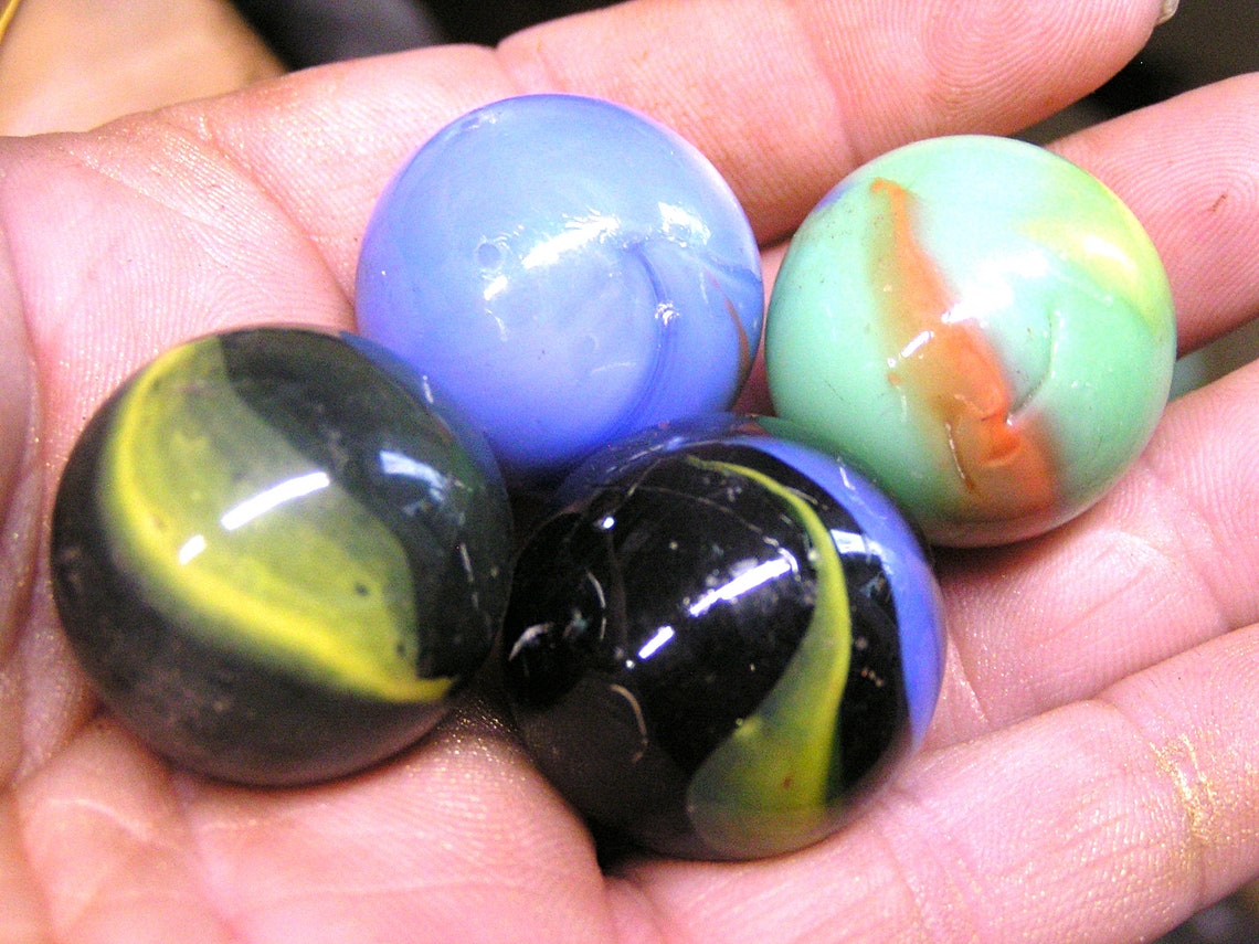 8 LARGE Glass Marbles New Old Stock Set J - Etsy