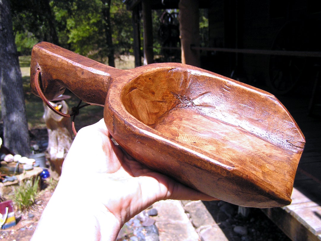 Primitive Wooden Scoop Hand Carved Wood 2834 - Etsy