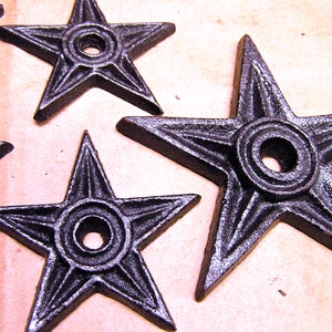 6 Cast Iron Western Stars for Craft, Woodworking, Architectural ...