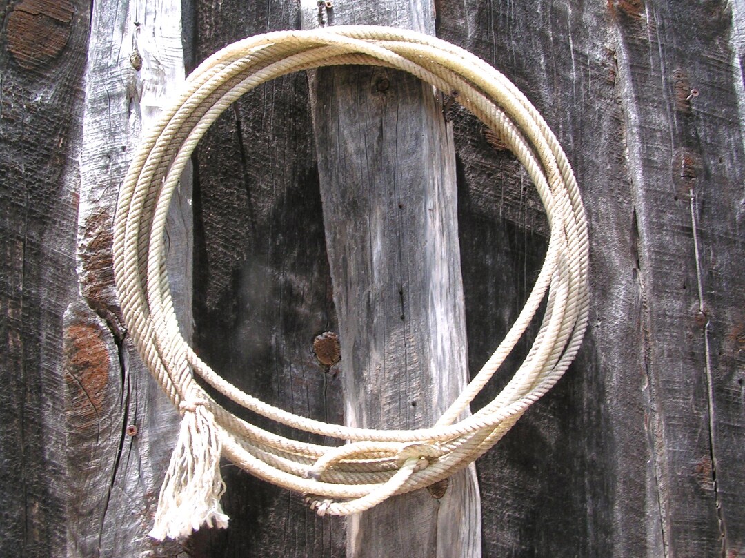 Vintage Old "retired" Cowboy Lariat Lasso Rope Western Wall Hang Decor ...