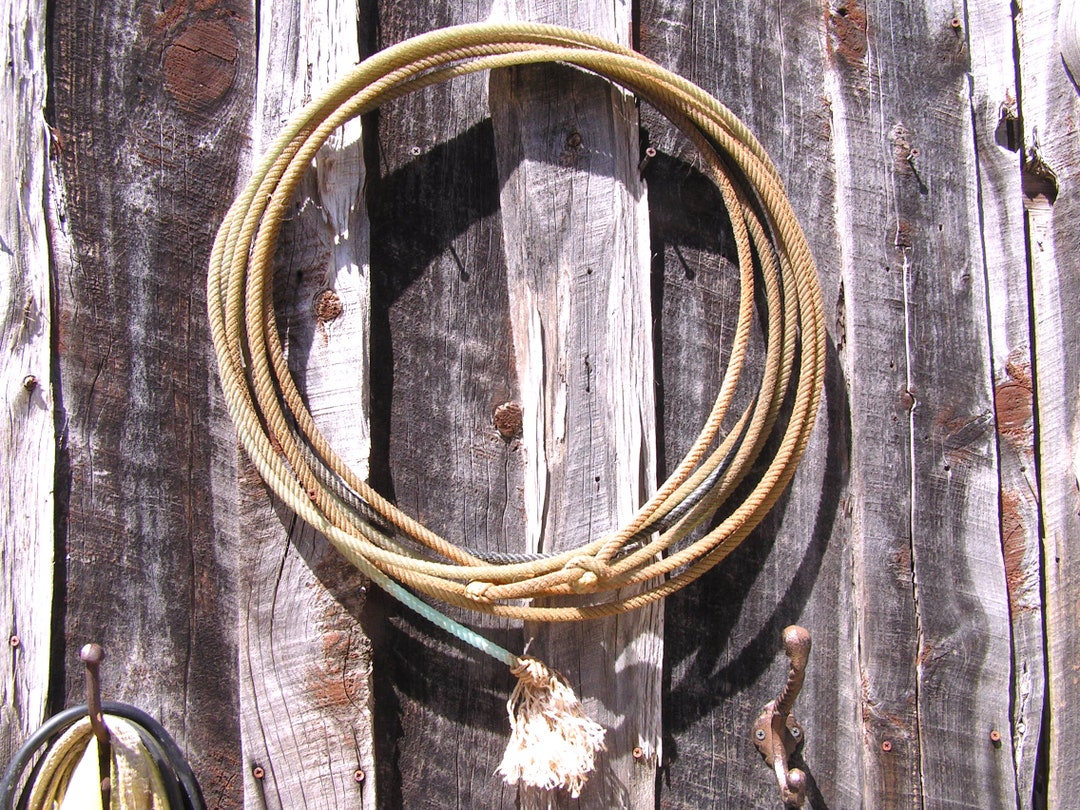 Vintage Old "retired" Cowboy Lariat Lasso Rope Western Wall Hang Decor ...