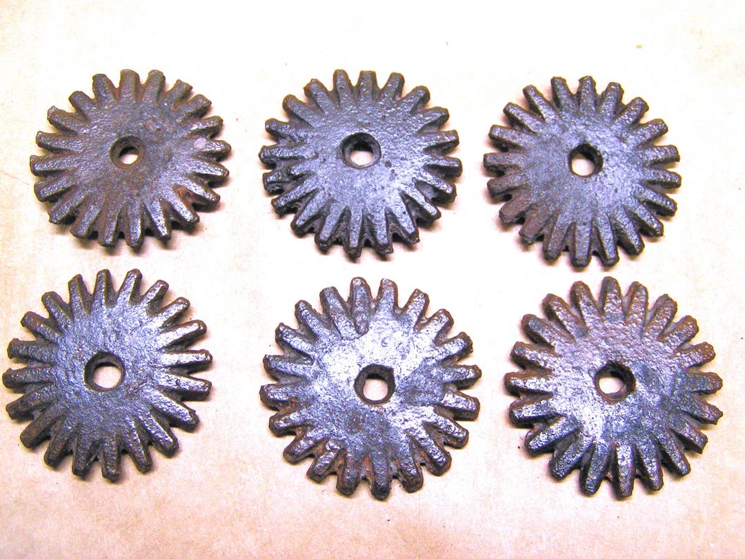 SIX Cast Iron Western Spur Rowels for Accents, Embellishments, Crafts ...