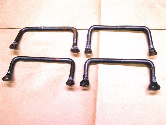 FOUR Forged Steel Semi-flat or Side Mounting Handles for | Etsy