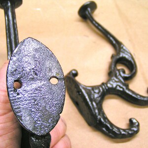 TWO Cast Iron Wall Hooks, Oil Rubbed Bronze Finish - Etsy