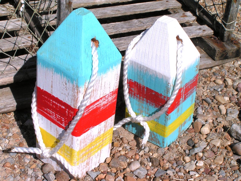 2 Lobster Buoys Nautical Decor Wooden Decorative Buoys | Etsy