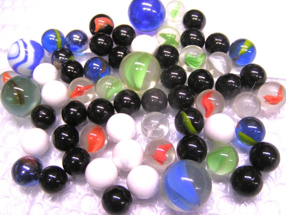Sixty-two Glass Marbles Mixed Lot BIG and Small 5/8 to - Etsy