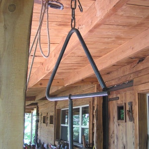 IRON Cowboy Western DINNER TRIANGLE Calling Bell Ringer Et - Etsy