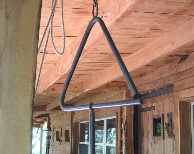 IRON Cowboy Western DINNER TRIANGLE Calling Bell Ringer Et - Etsy
