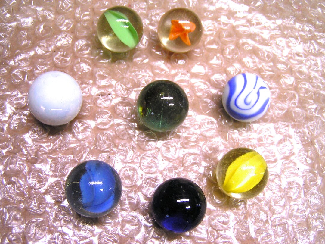 8 LARGE Glass Marbles, New Old Stock, Set 222 - Etsy