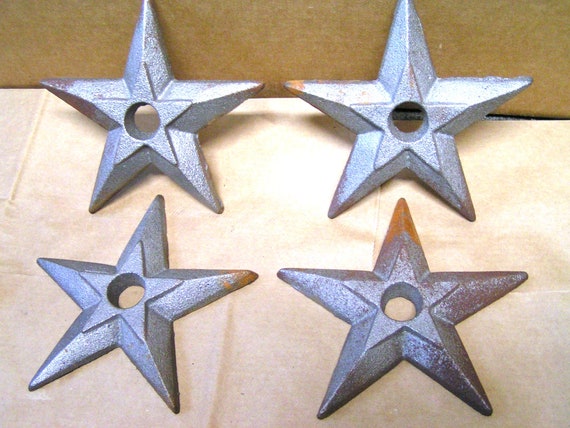 4 LARGE Cast Iron Western Stars 5 3/4 for Craft | Etsy