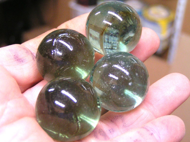 10 LARGE Semi Clear Glass Marbles | Etsy