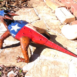 GIANT Metal Art Texas Horney Toad, Junk Iron Art Frog, HAND Painted ...