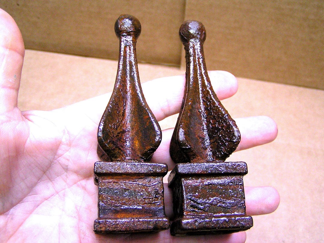 TWO Cast Iron Steeple Ball Finials Architectural Rust Finish, 2 - Etsy