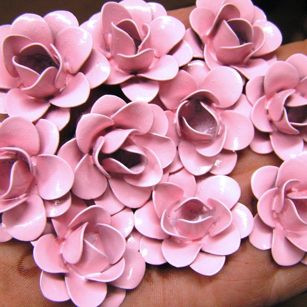 Pink Metal Flowers - Etsy