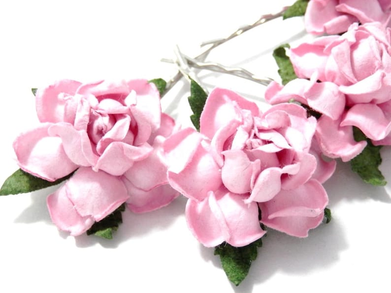 Pink Rose Floral Hair Clip Set/ Bridal/ Wedding Hair Accessories ...