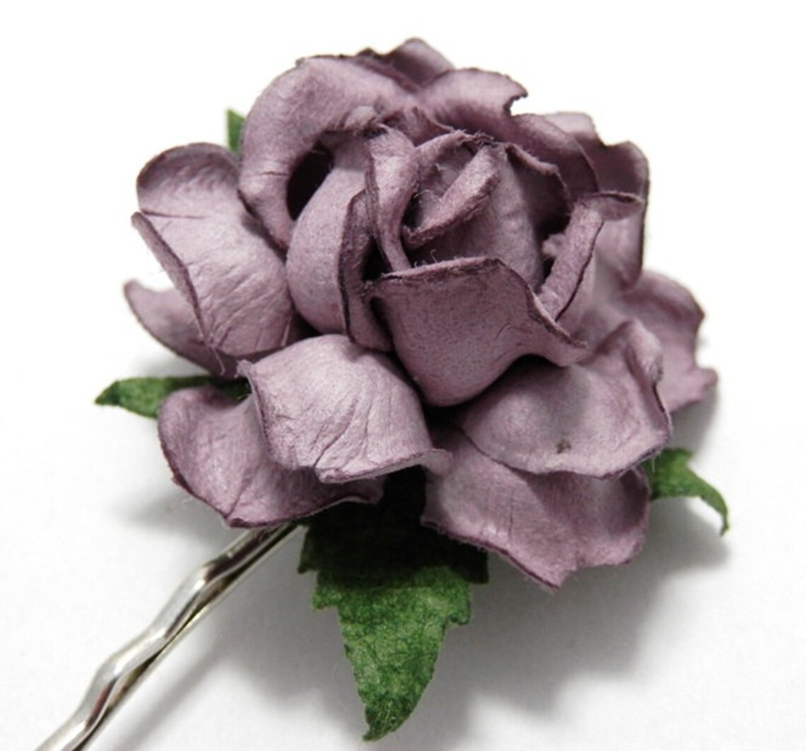 Dusty Purple Rose Floral Hair Clip Set/ Alternative/ Bridal/ | Etsy