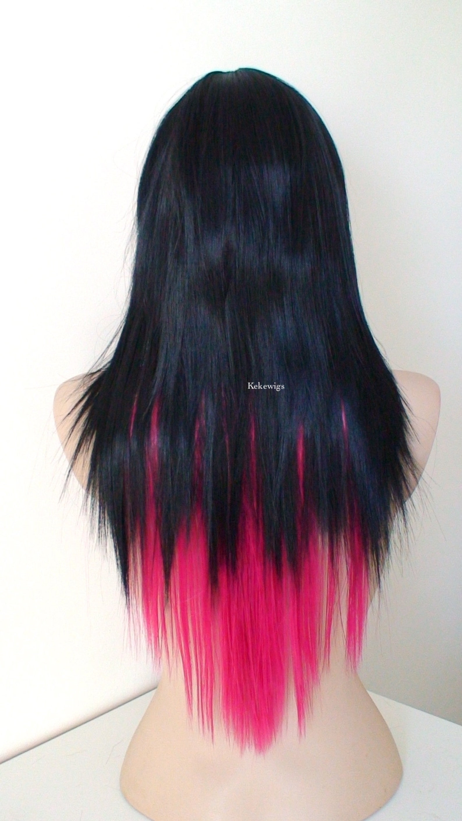 Emo Wig. Black Hot Pink Ombre Wig. Scene Wig. 28 - Etsy