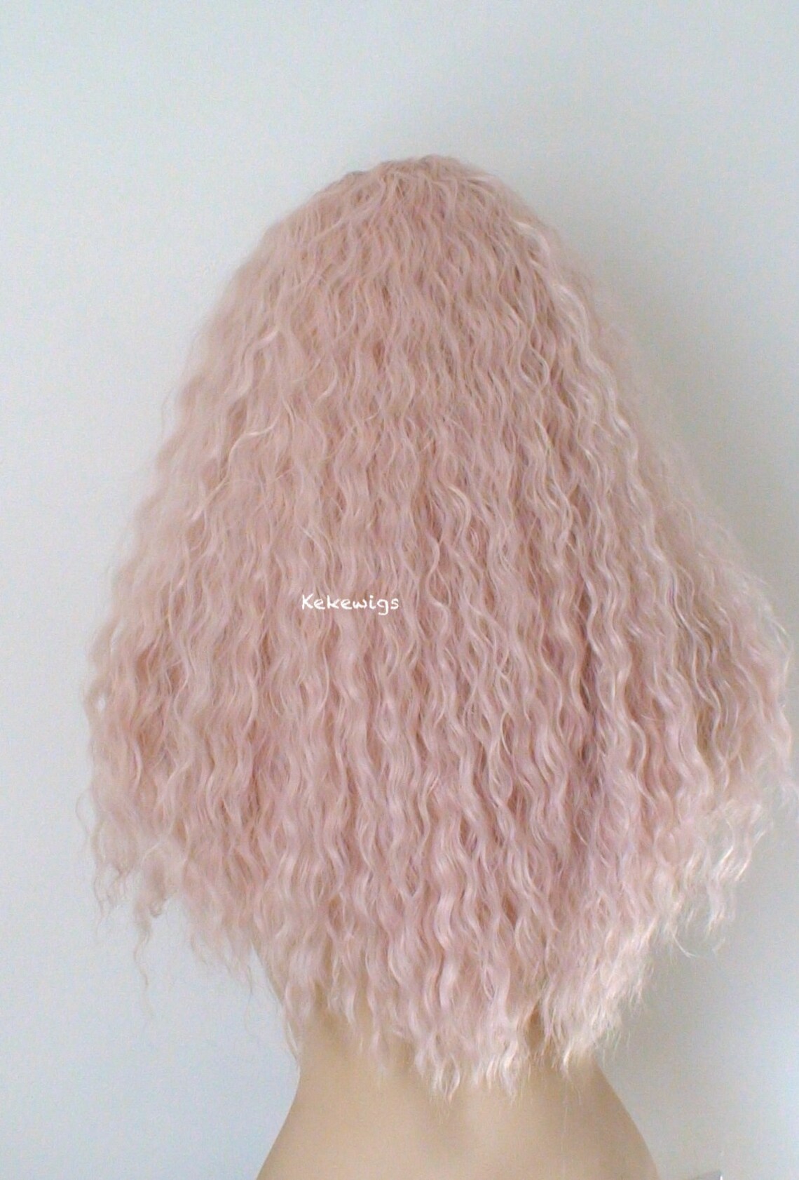 Antique Pink Lace Front Beach Wave Wig. Pastel Ash Pink Wig. - Etsy