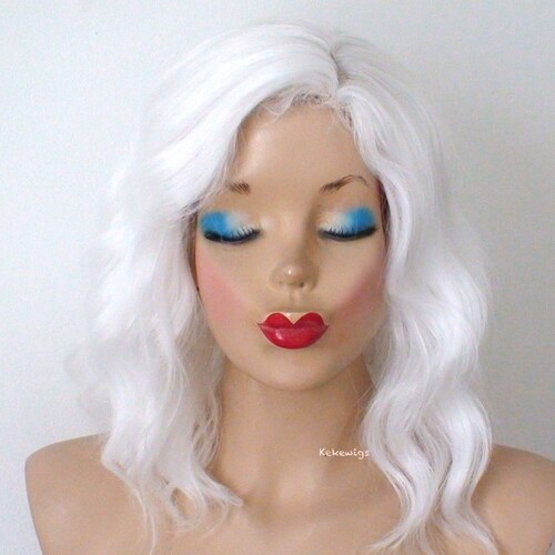 Peach Pink Wig 16 Wavy Hair Wig Heat Friendly Etsy