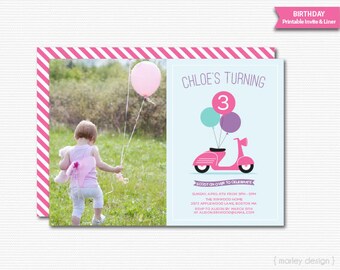 Scooter invitation | Etsy