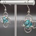 Morningstar Dangle Earrings With Light Turquoise Swarovski, Chainmaille ...