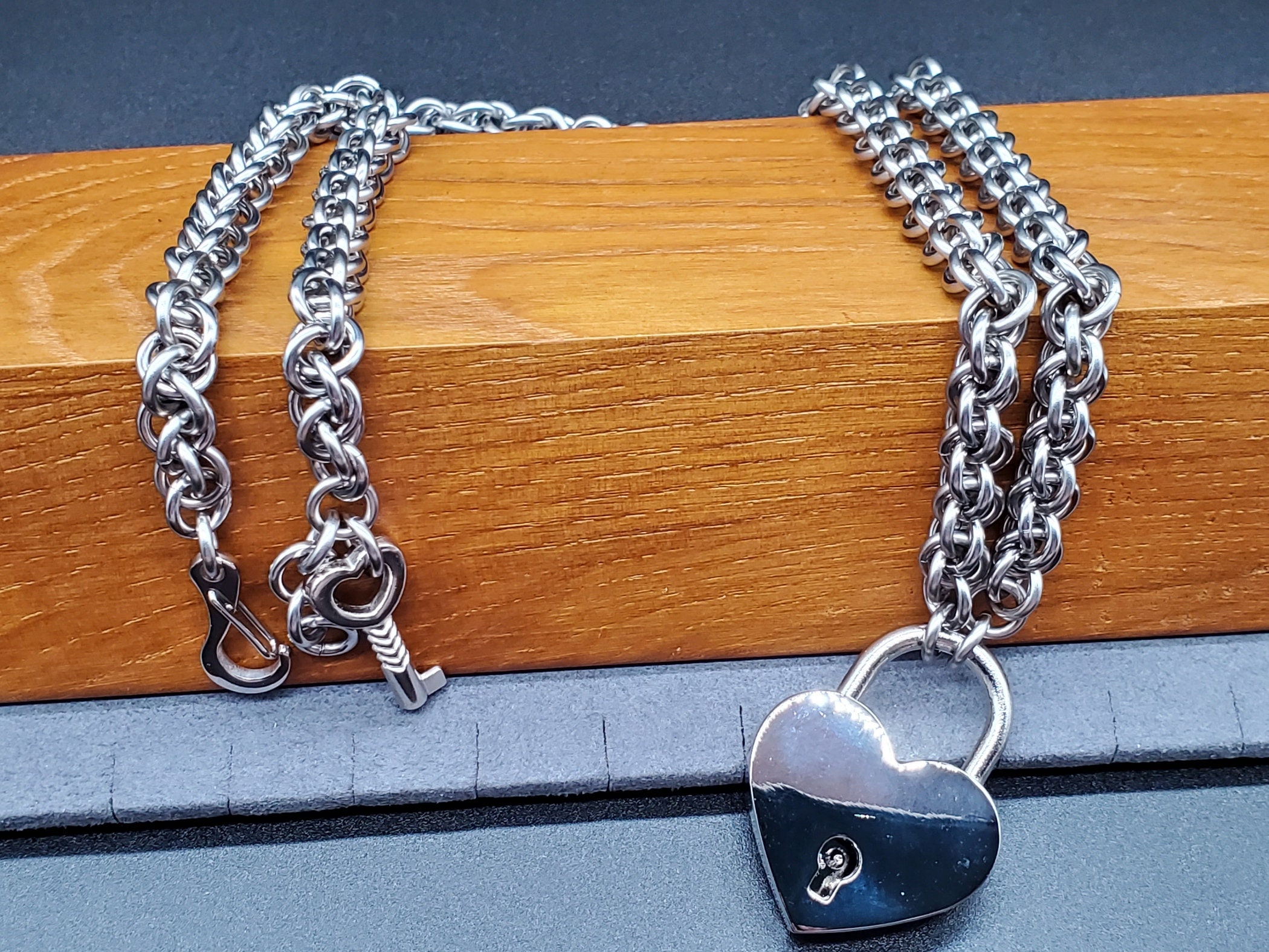 Couple's Jewelry Set, Heart Lock and Key, Stainless Steel Jewelry - Etsy