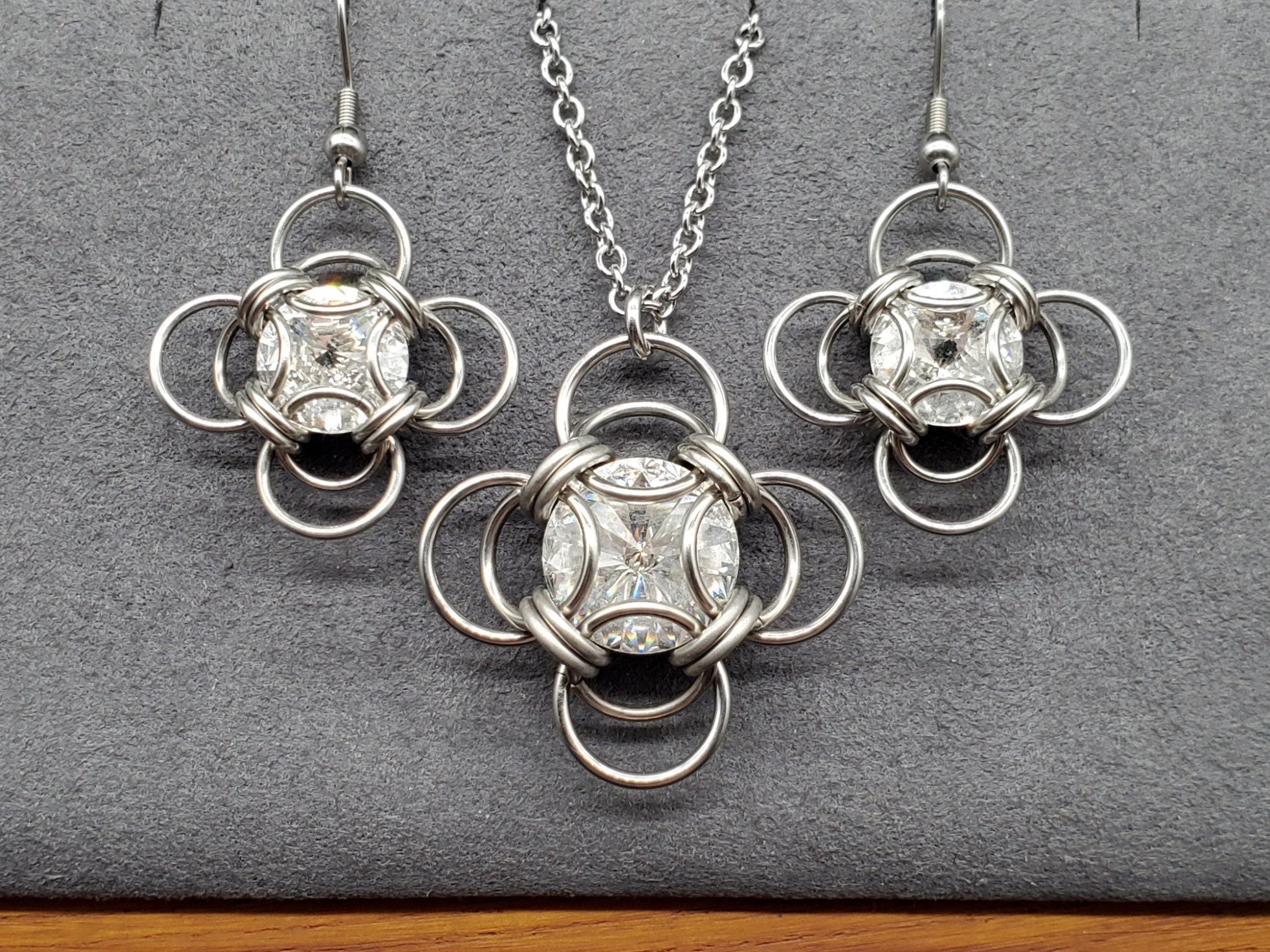 MorningStar Jewelry Set with Crystal Swarovski April | Etsy