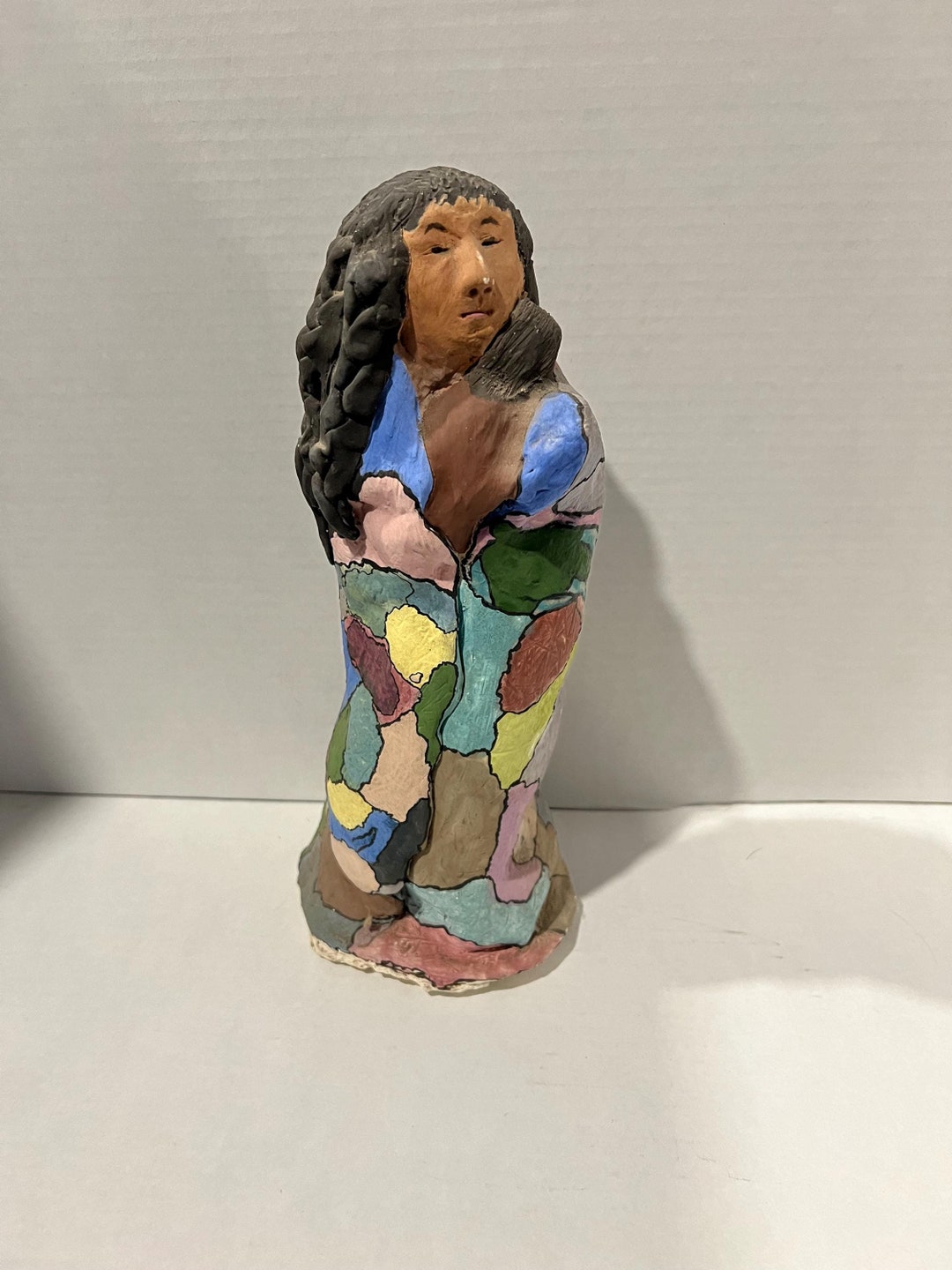 Vintage Clay Statue Native Indian Mother and Baby Wrapped in Blanket - Etsy